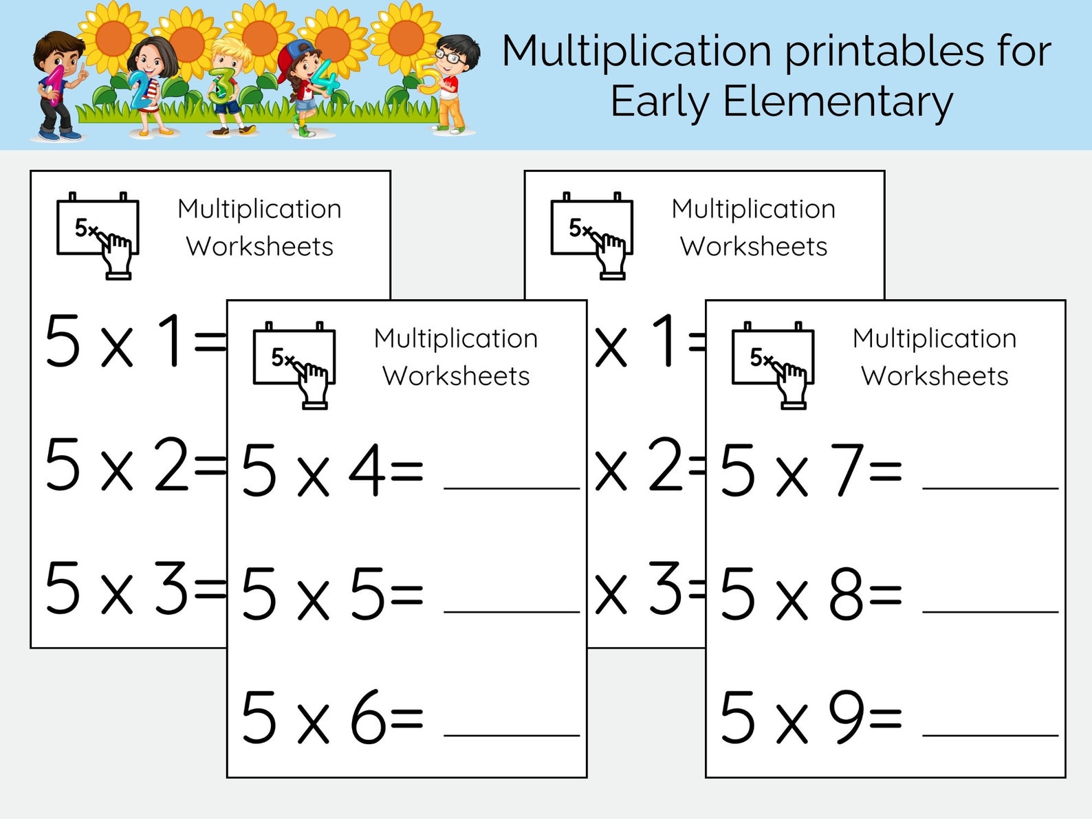 Multiplication Worksheets Large Print Single Digit Multiplication ...