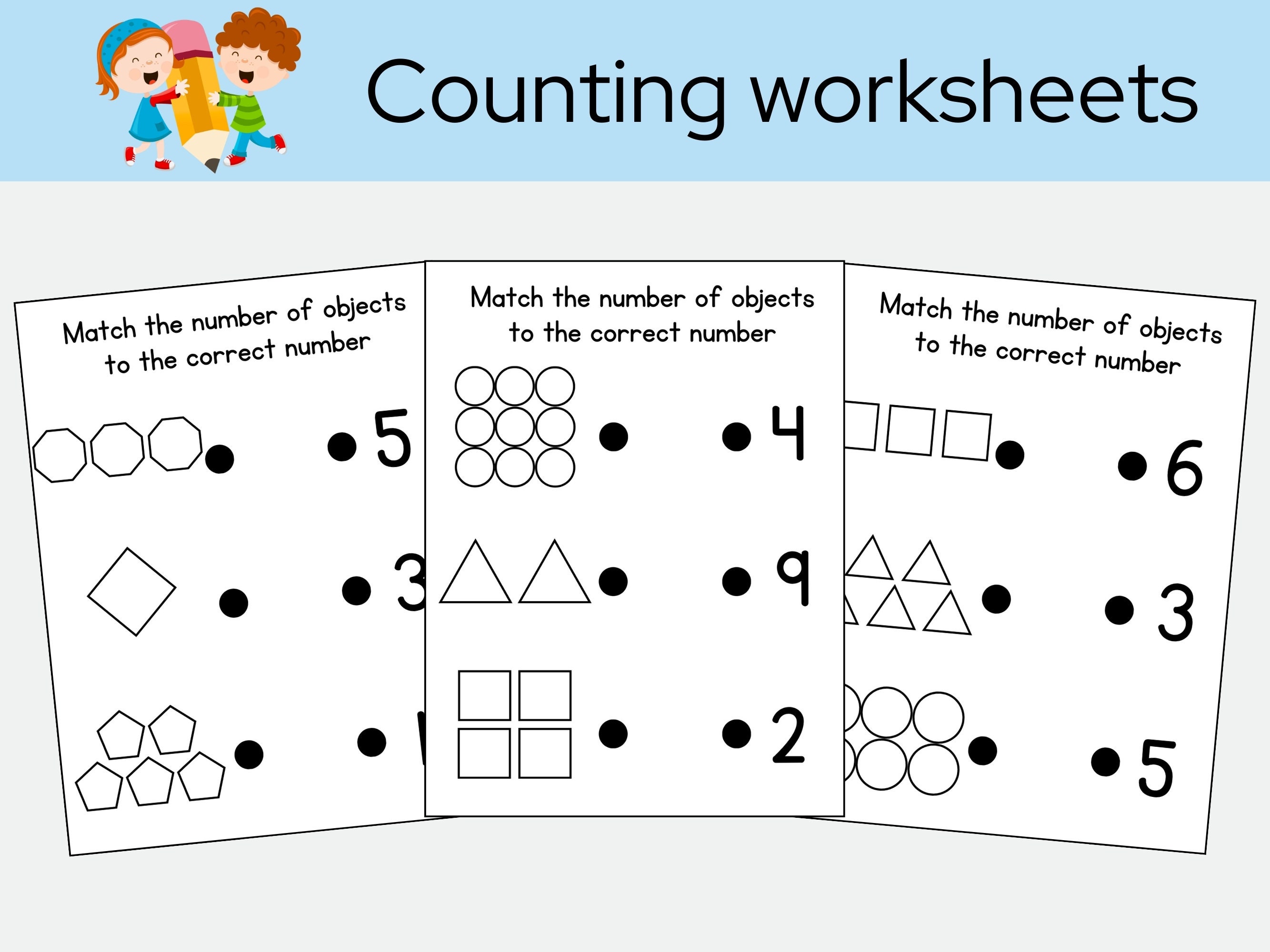 Preschool Number Worksheets Educational for Early Childhood Counting ...