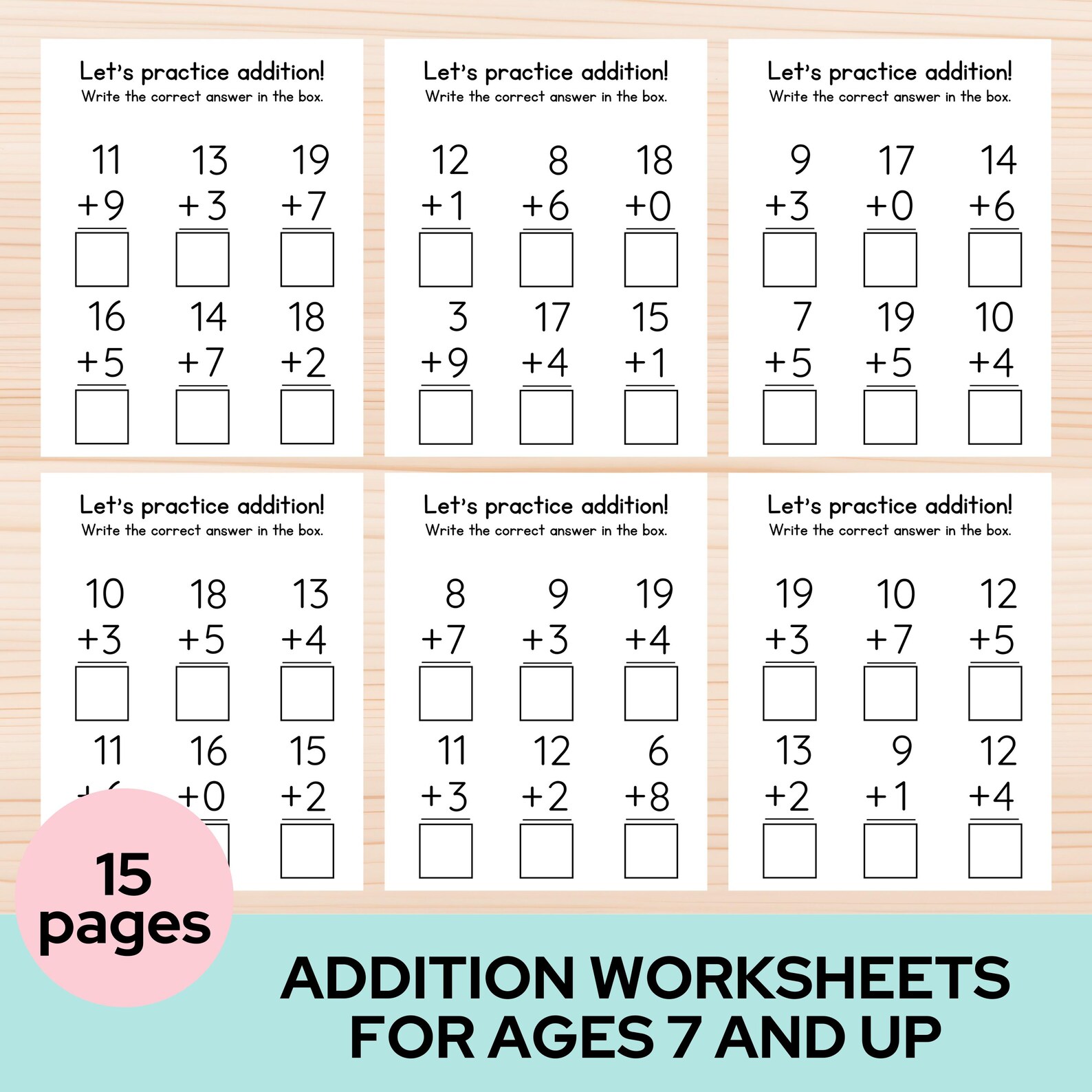 Printable Addition Worksheets Two Digit Addition Fill in the Blank ...