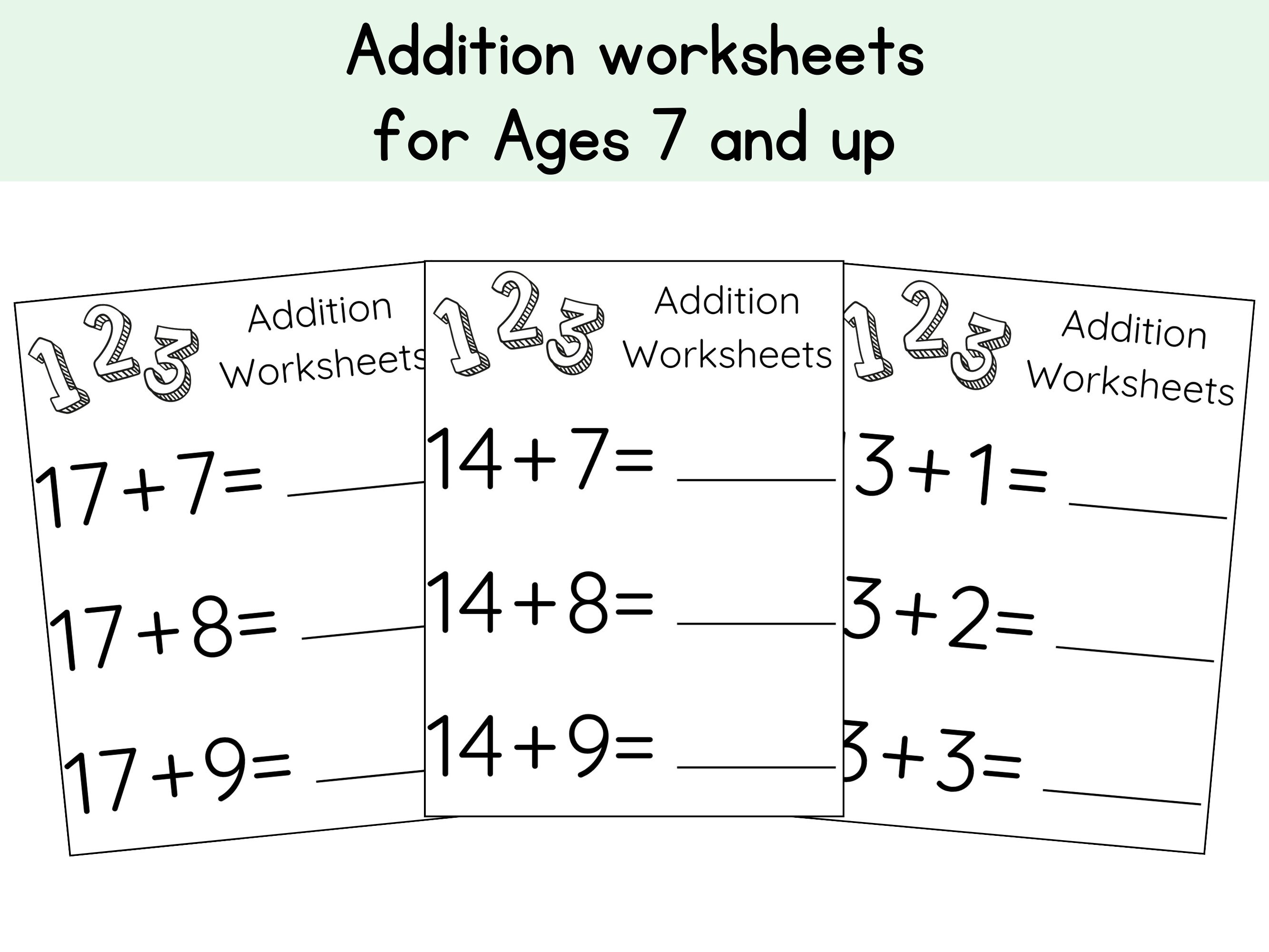 Printable Addition Worksheets Basic Addition Worksheets Simple Addition ...