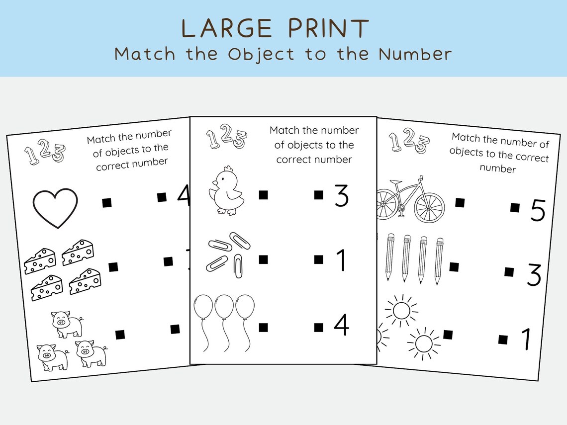 Preschool Number Worksheets Bundle Educational for Early Childhood ...