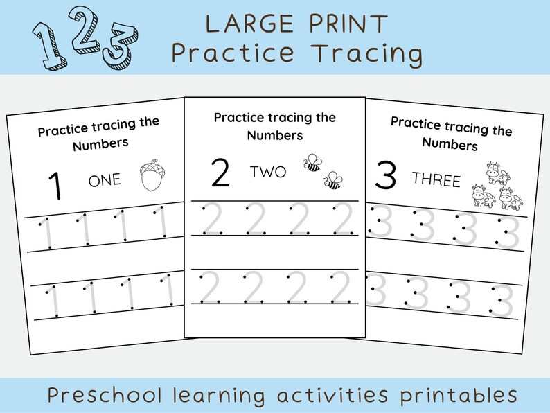 Preschool Number Worksheets Bundle Educational for Early Childhood ...