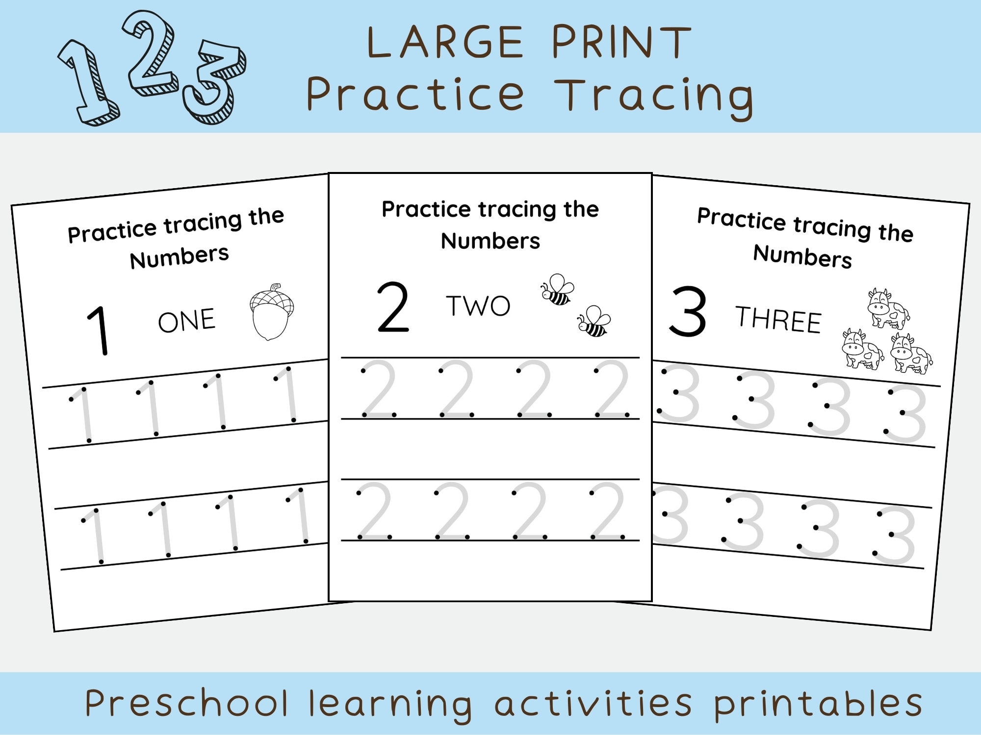Preschool Number Worksheets Bundle Educational for Early Childhood ...