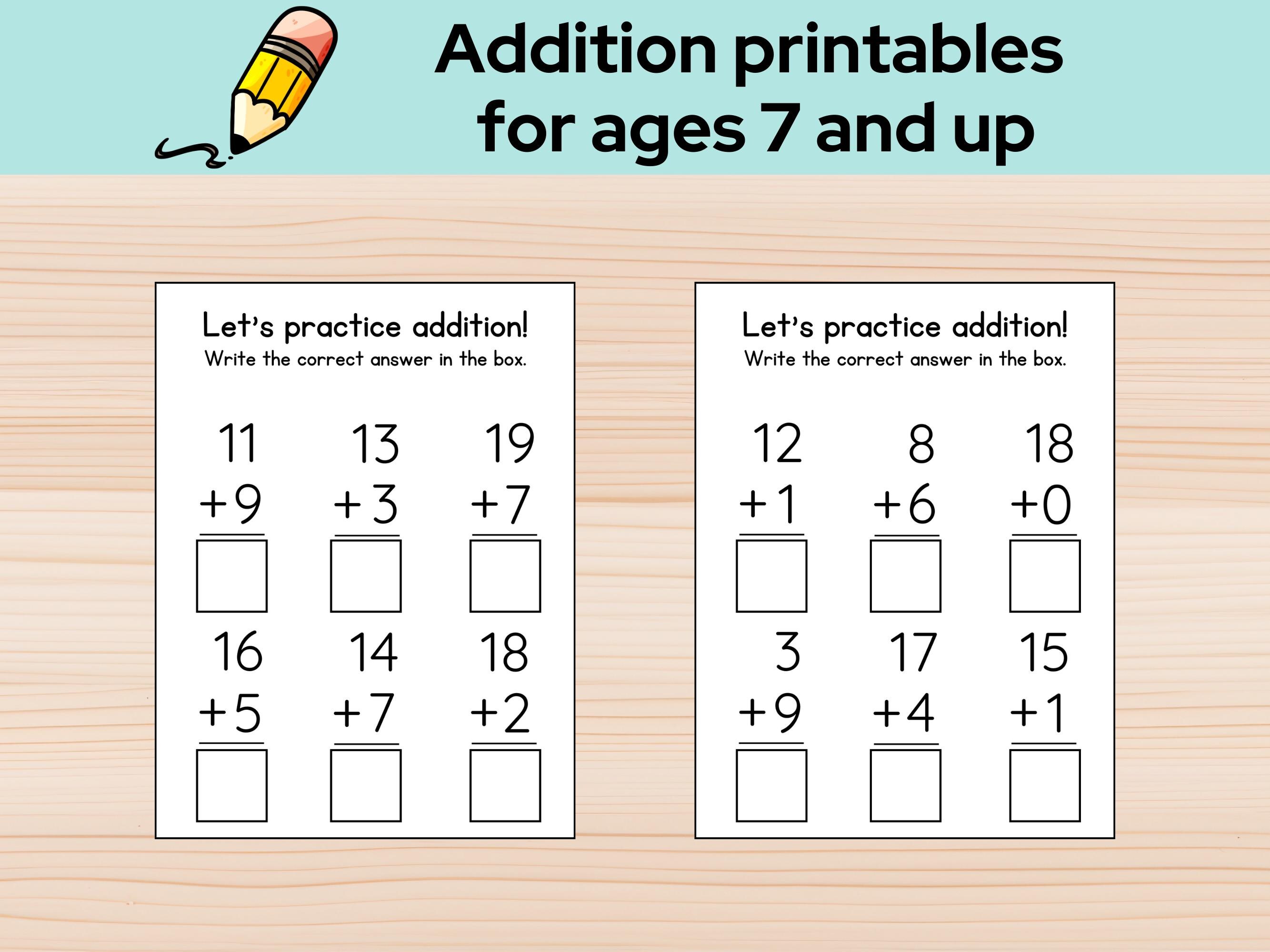 Printable Addition Worksheets Two Digit Addition Fill in the Blank ...