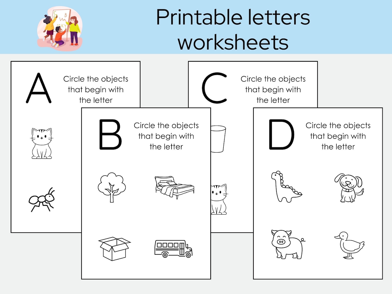 Learning Letters Worksheets Preschoolers Alphabet Worksheets for ...