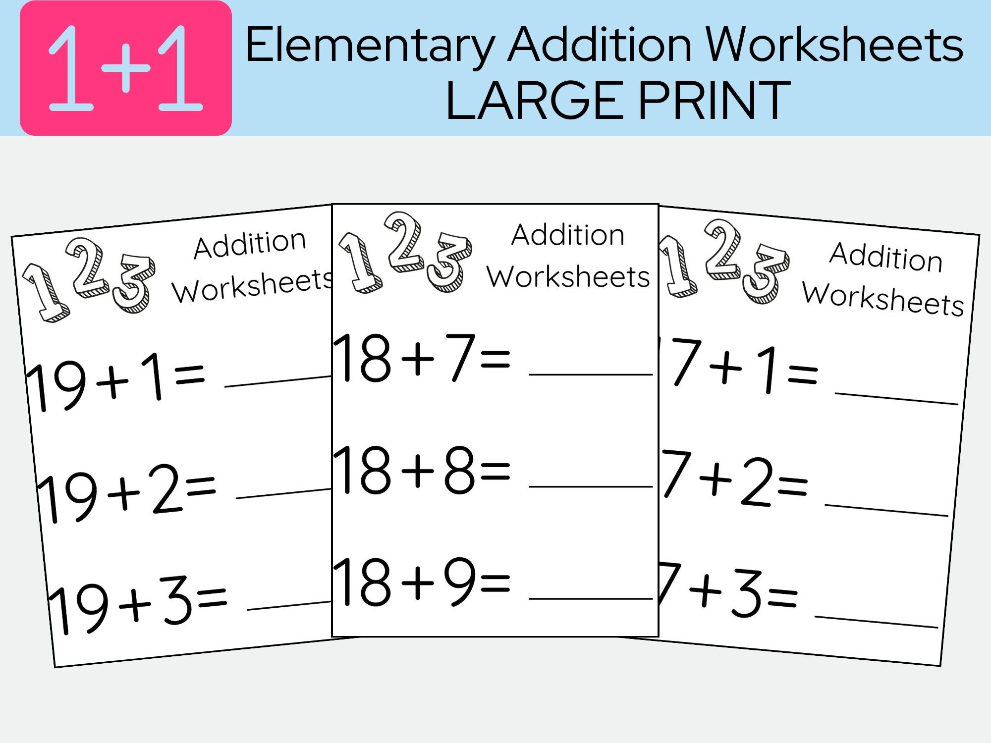 Printable Addition Worksheets Two Digit Addition Fill in the Blank ...