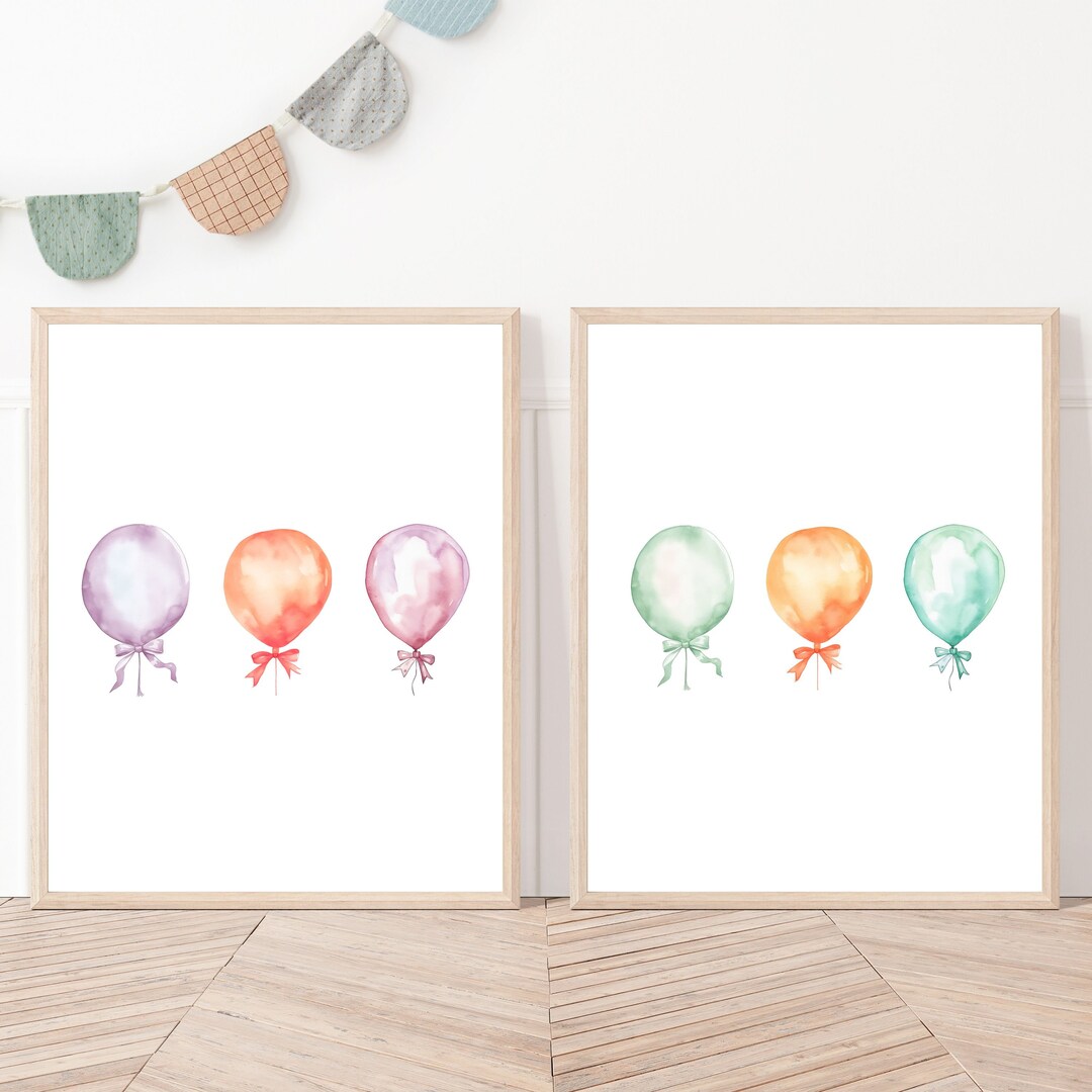 Balloon Nursery Art Balloon Nursery Decor Balloon Nursery Wall Art ...