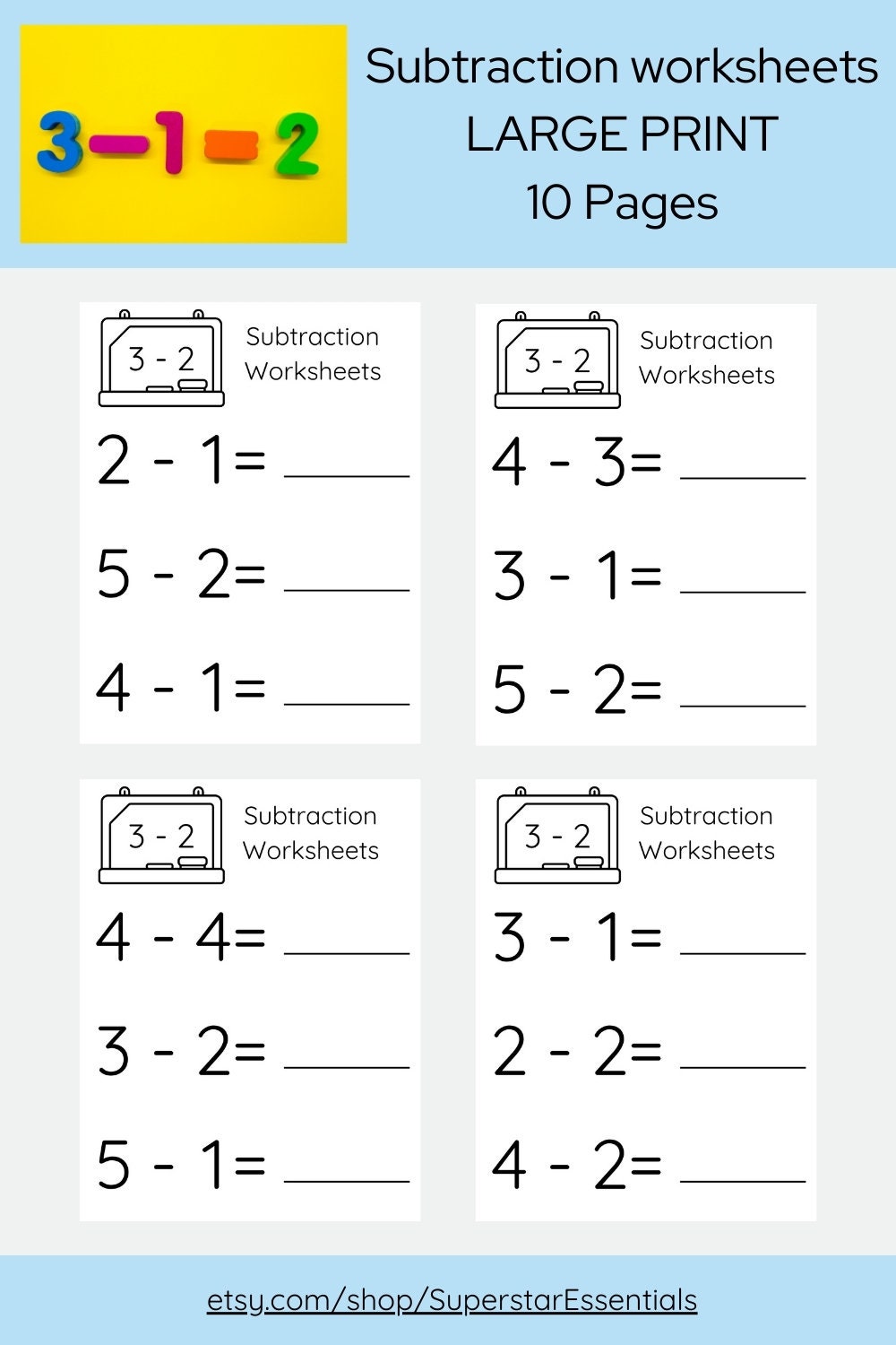 Subtraction Worksheets Printable Subtraction Worksheets Single Digit ...