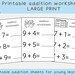 Addition Worksheets Large Print Printable Addition Worksheets Single ...