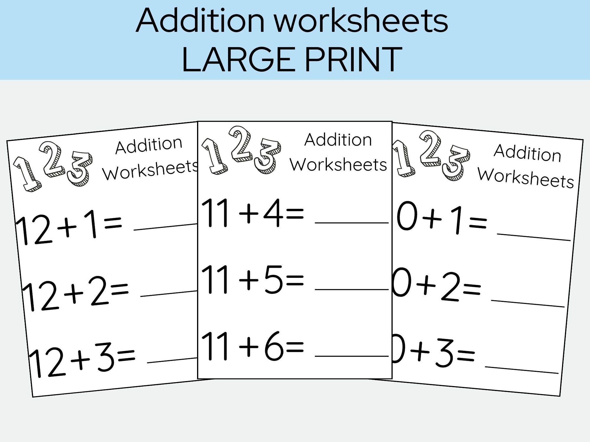 Printable Addition Worksheets Two Digit Addition Fill in the Blank ...