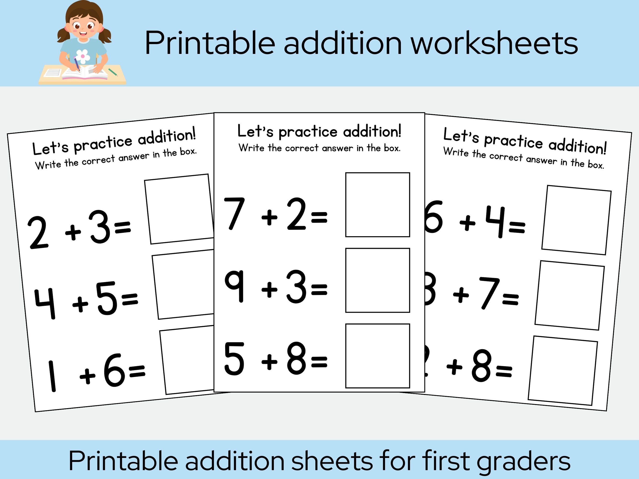 Printable Addition Worksheets for First Grade Addition Fill in the ...