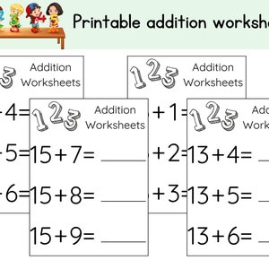 Printable Addition Worksheets Basic Addition Worksheets Simple Addition ...