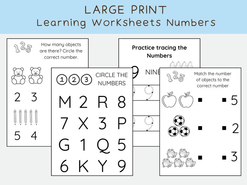 Preschool Number Worksheets Bundle Educational for Early Childhood ...