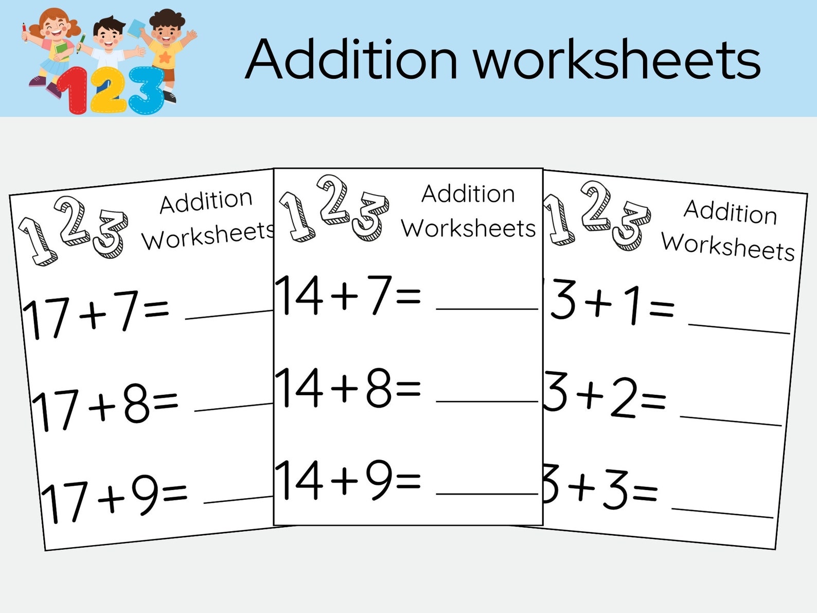 Printable Addition Worksheets Two Digit Addition Fill in the Blank ...