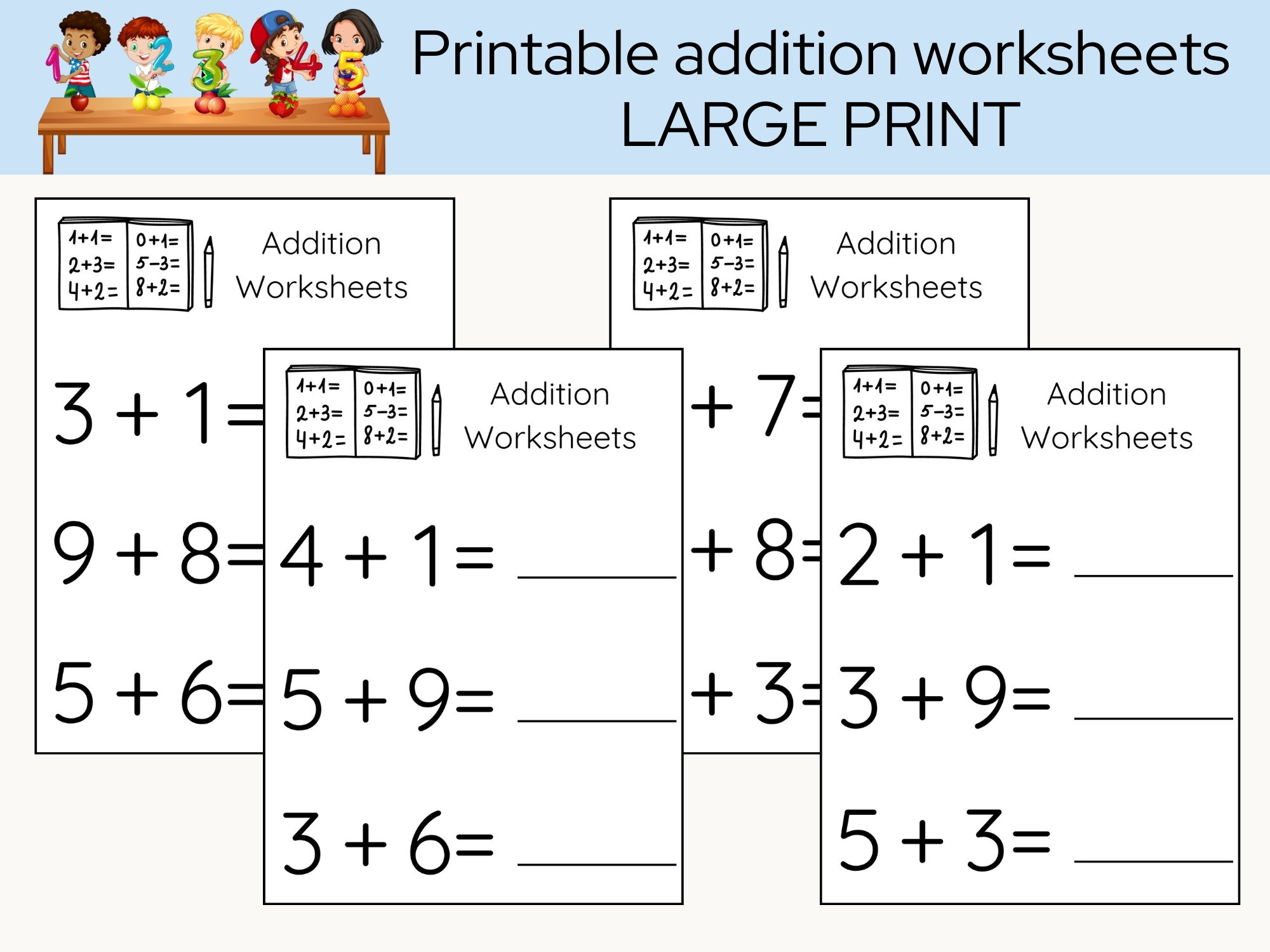 Addition Worksheets Printable Addition Worksheets Single Digit Addition ...
