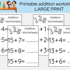 Printable Addition Worksheets Two Digit Addition Fill in the Blank ...
