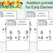Addition Worksheets Large Print Printable Addition Worksheets Single ...