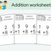 Addition Worksheets Large Print Printable Addition Worksheets Single ...