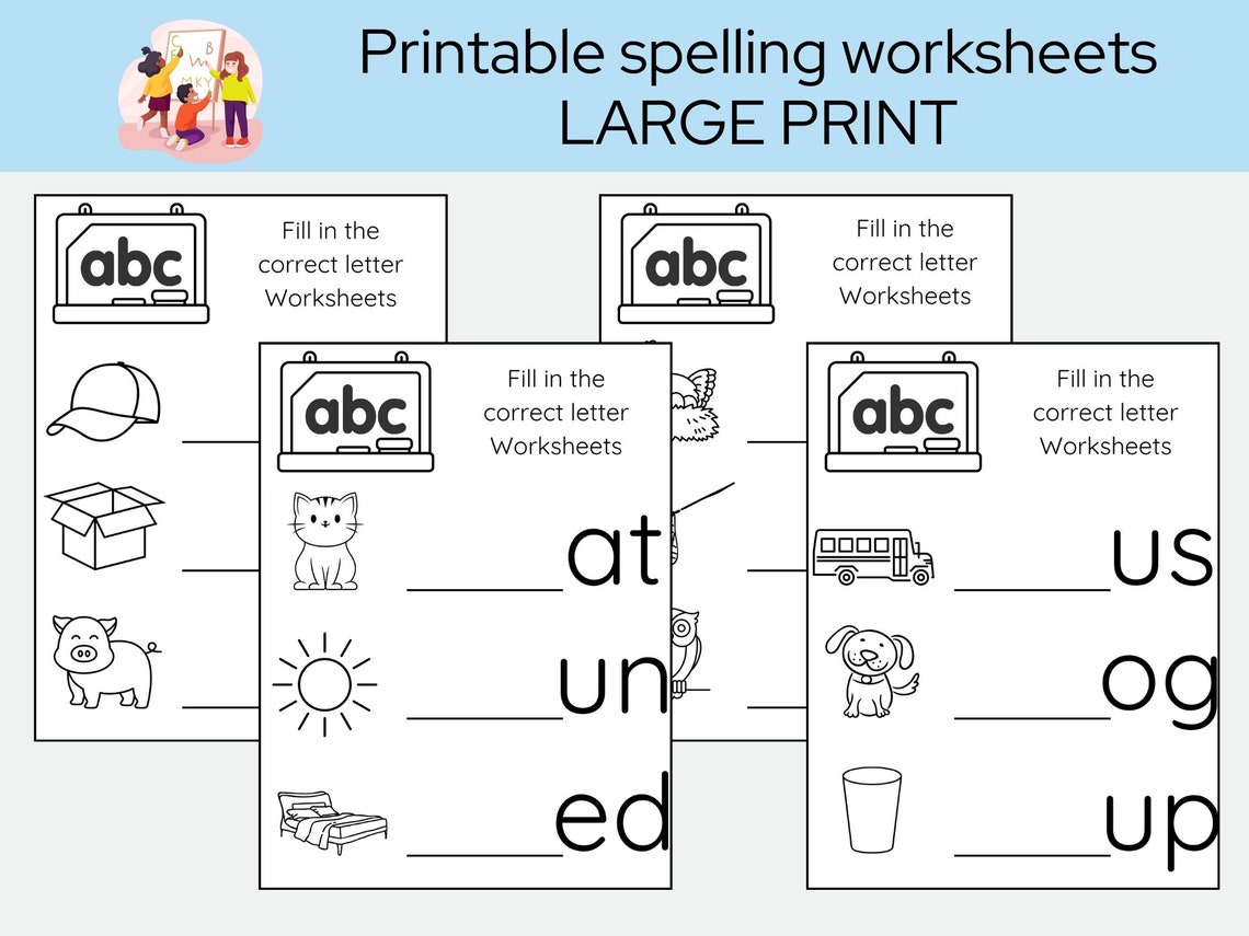 Spelling Worksheets for Early Elementary Learning Letters Printables ...