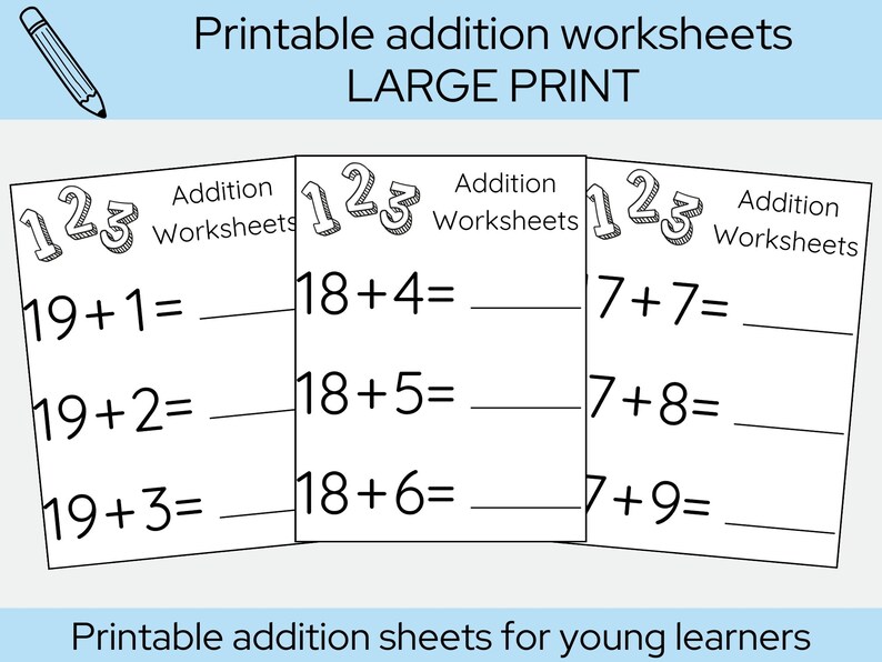 Printable Addition Worksheets Two Digit Addition Fill in the Blank ...