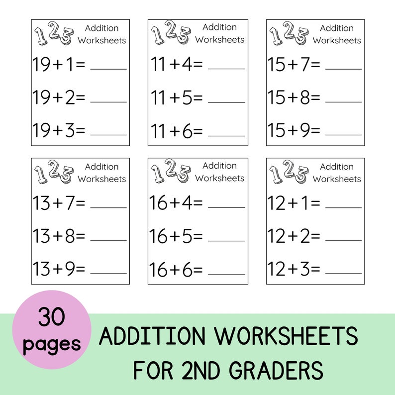 Printable Addition Worksheets Basic Addition Worksheets Simple Addition ...