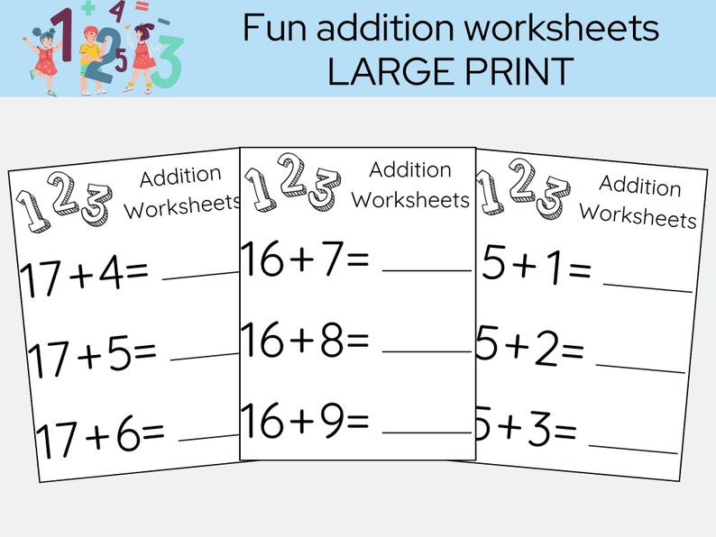 Printable Addition Worksheets Two Digit Addition Fill in the Blank ...