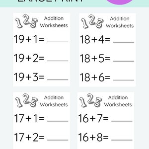 Printable Addition Worksheets Two Digit Addition Fill in the Blank ...