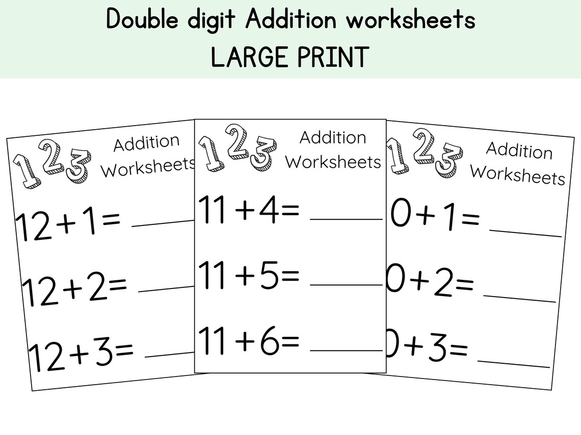 Printable Addition Worksheets Basic Addition Worksheets Simple Addition ...