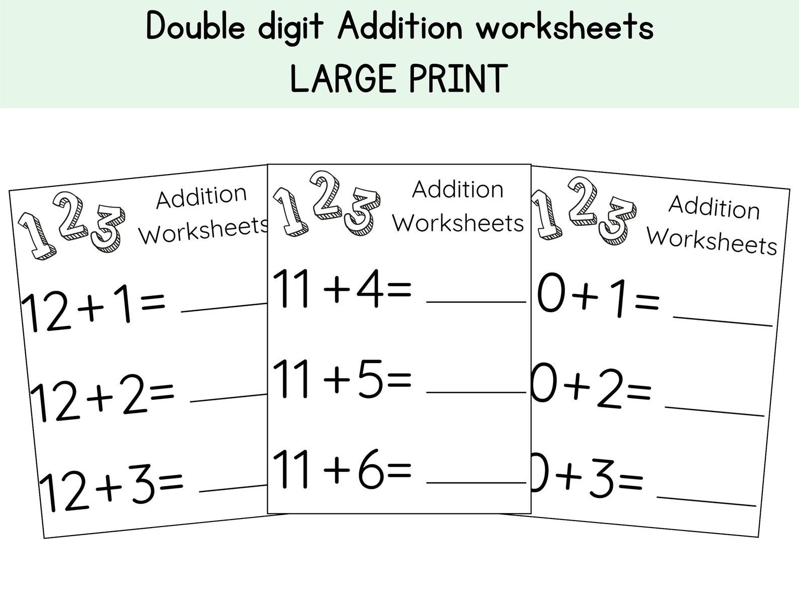 Printable Addition Worksheets Basic Addition Worksheets Simple Addition ...