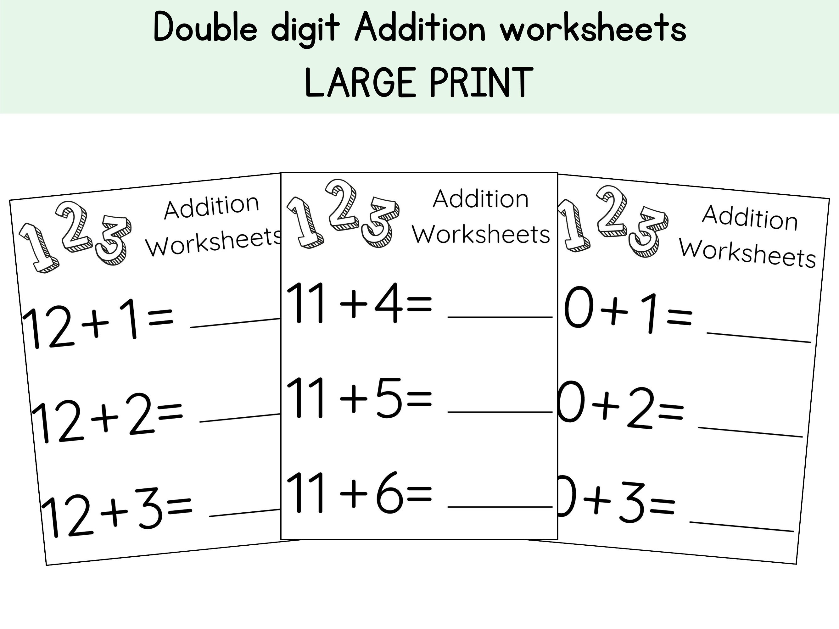 Printable Addition Worksheets Basic Addition Worksheets Simple Addition ...