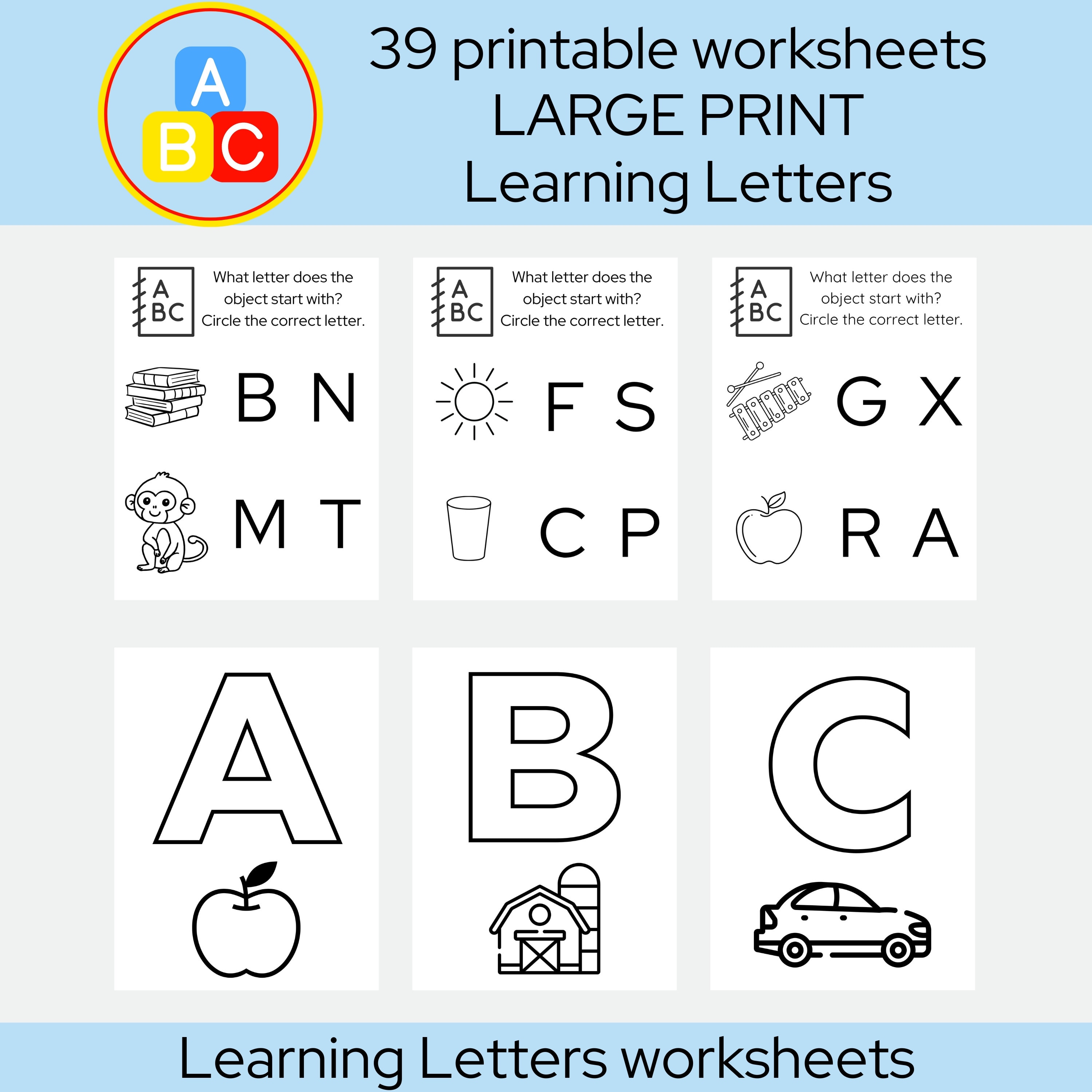 Learning Letters Worksheets Preschoolers Alphabet Worksheets for ...