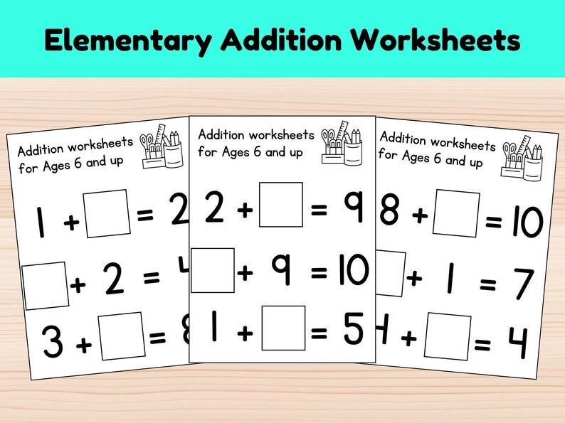 10 Printable Addition Worksheet Addition Fill in the Blank Worksheets ...