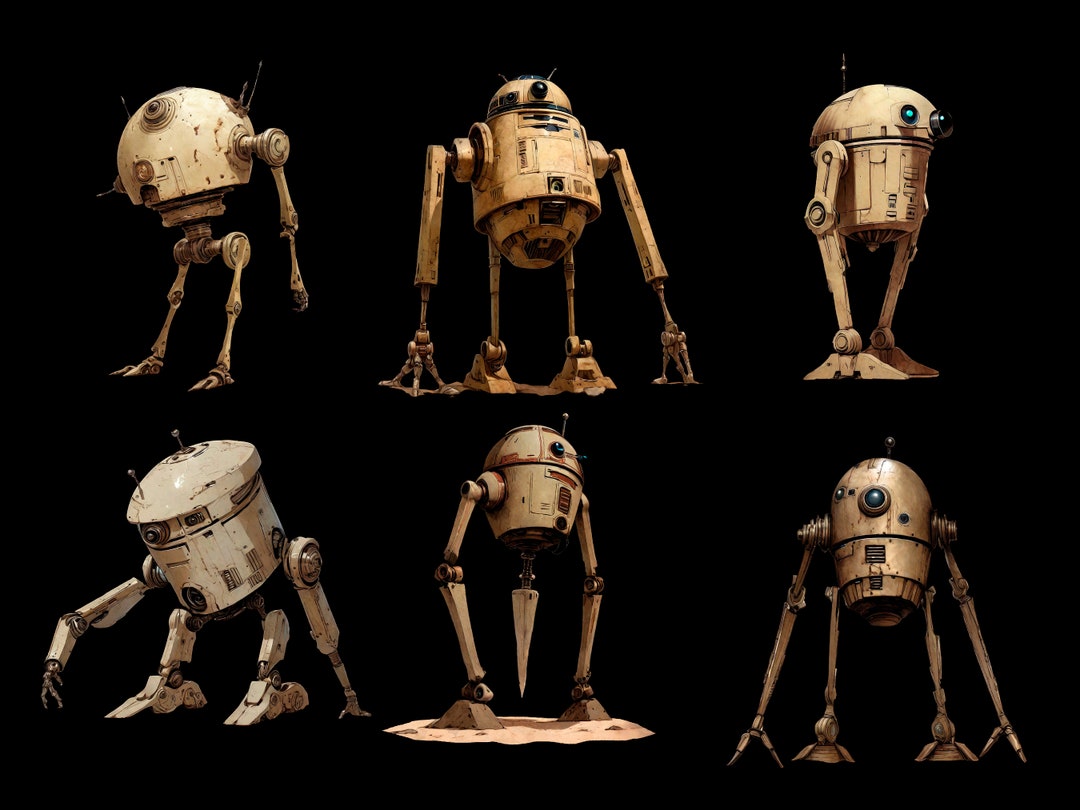 Droids Png Clipart Bundle, Droid Clipart, Droids Png, İnk and Wash, Sci ...