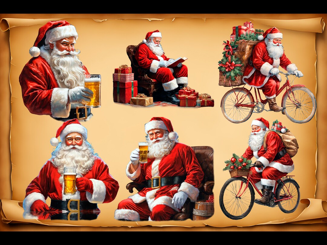 Santa Claus Clipart Bundle, Santa Claus Png, Santa Claus Clipart ...