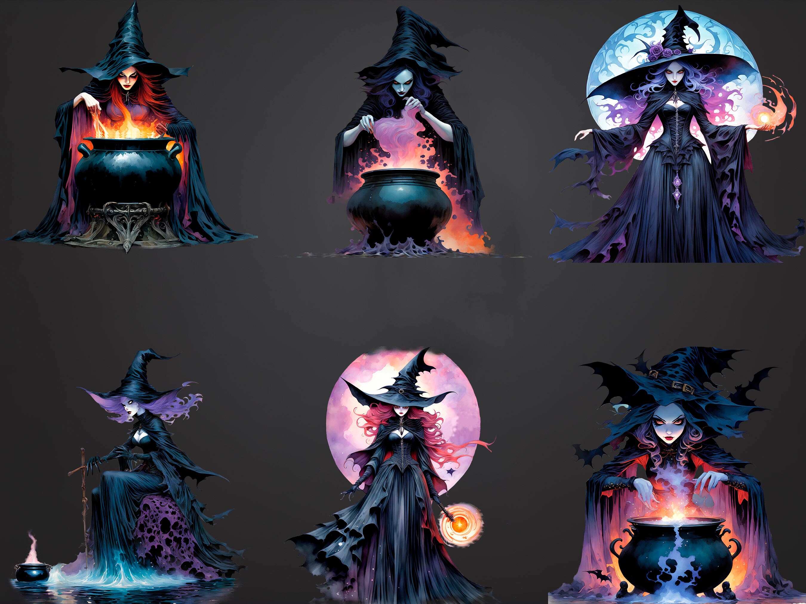 Anime Witch Clipart Bundle 28 PNG Gothic Anime Witch - Etsy