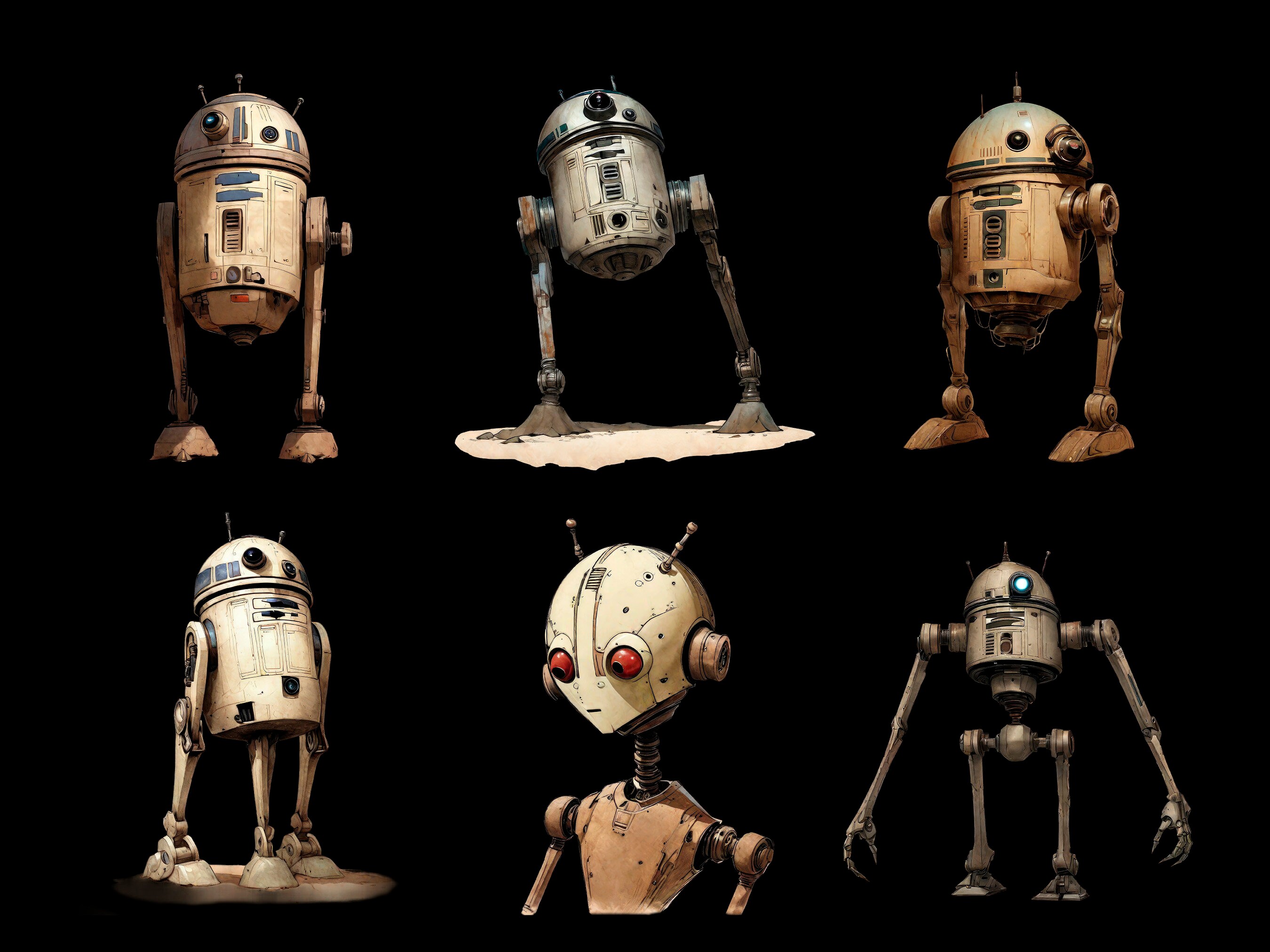 Droids Png Clipart Bundle, Droid Clipart, Droids Png, İnk and Wash, Sci ...