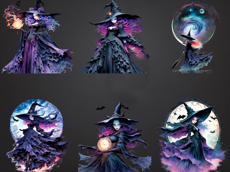 Anime Witch Clipart Bundle 28 PNG Gothic Anime Witch - Etsy