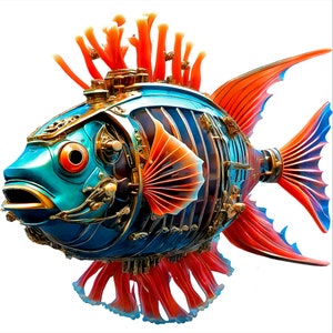 Mechanic Fishes Clipart, Clipart Bundle, Clipart Png, Clipart Image ...