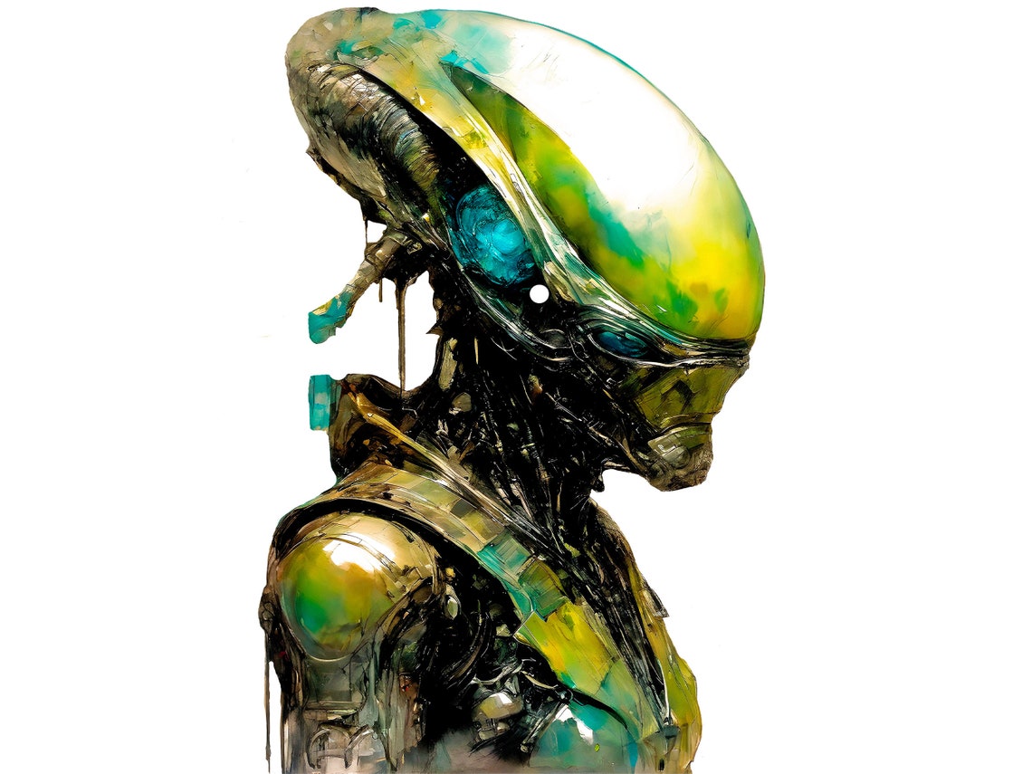 Printable Alien Portraits Digital Paper Scrapbooking - Etsy