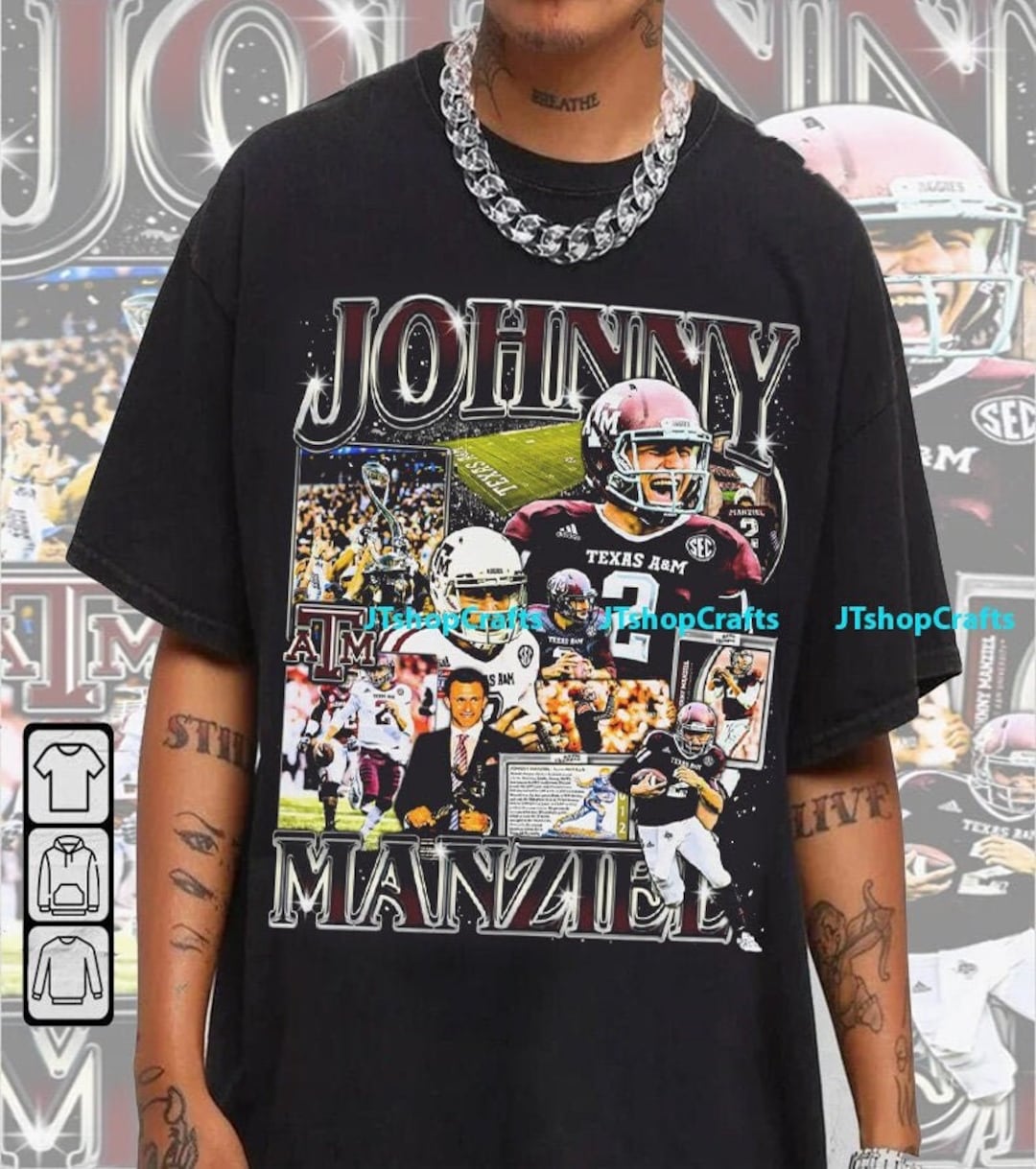 Vintage 90s Graphic Style Johnny Manziel T-shirt Johnny - Etsy Canada