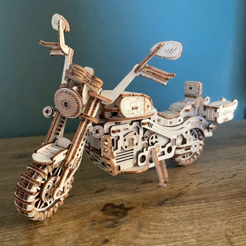 3d Wooden Motorcycle Puzzle - Etsy