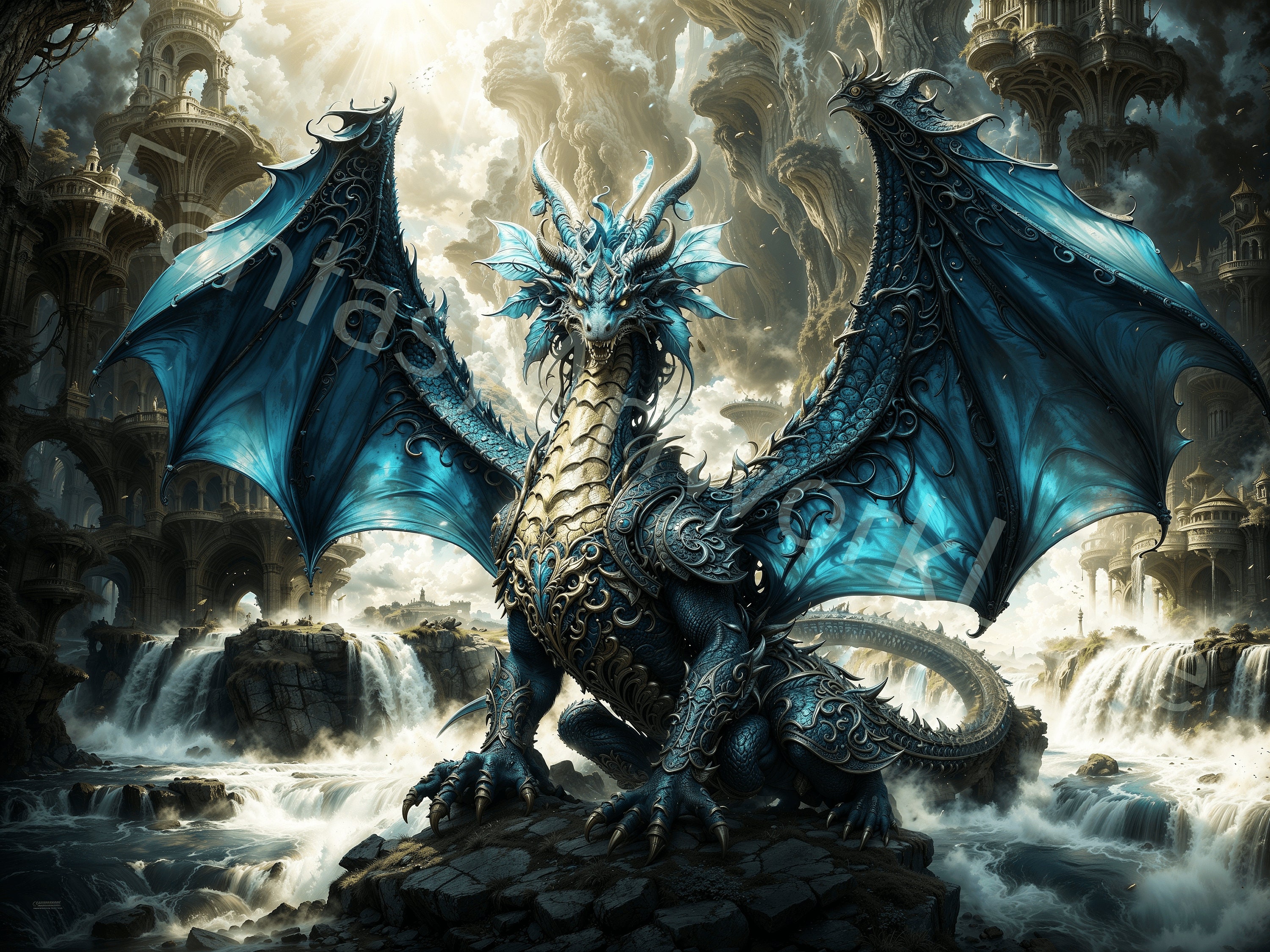 Elemental Dragons Posters, Print, Wall Art, Gift, Picture, Hang up Art ...
