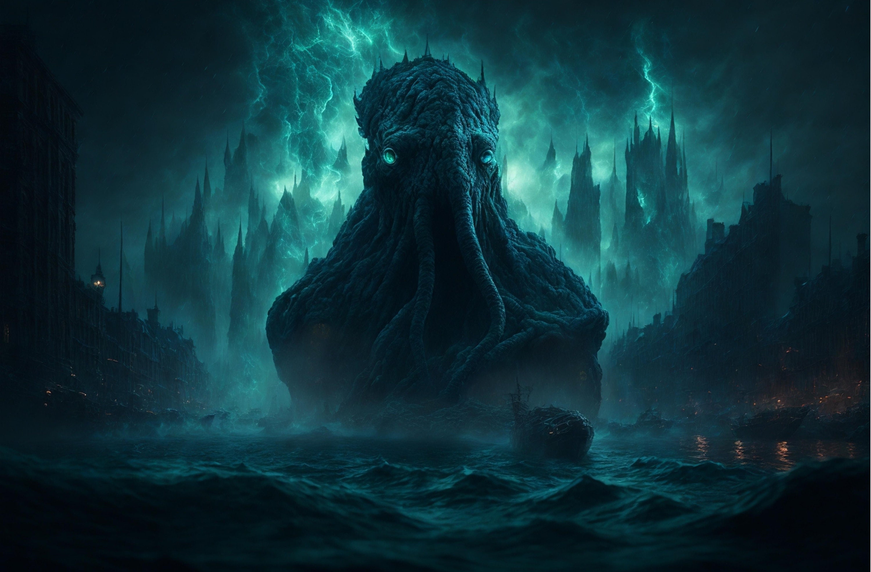 Cthulhu Artwork for the Lovecraftian Enthusiasts, Printable Art, Poster ...