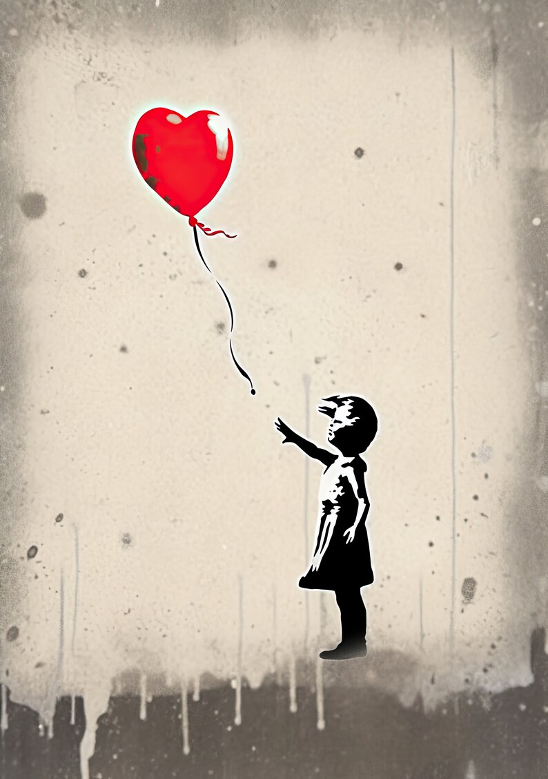 Banksy Poster, Banksy Wall Art, Girl With Red Balloon, With or Without ...