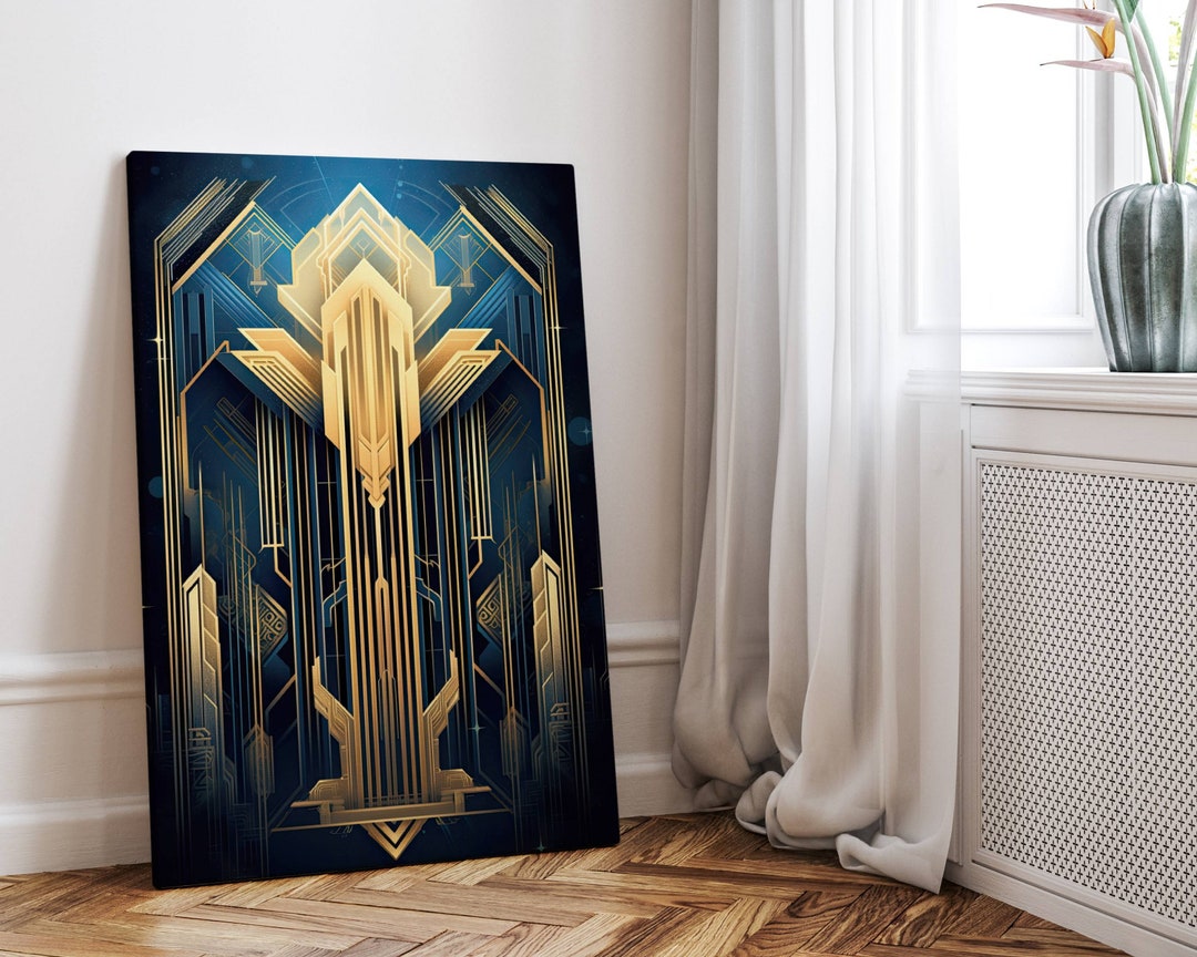 Art Deco Wall Art, Art Deco Canvas, Art Deco Print, Gift Idea, Interior ...