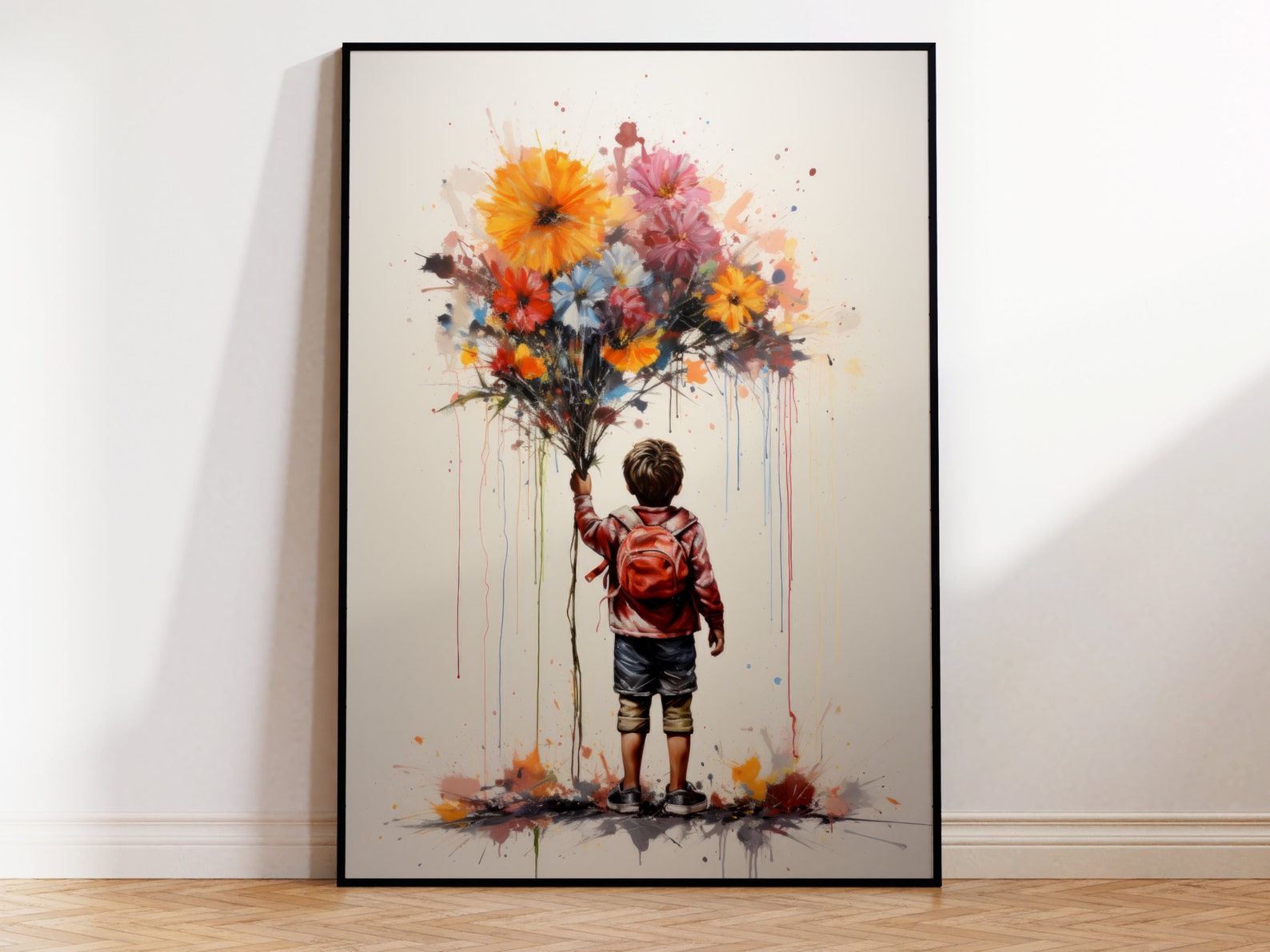 Banksy Poster Digital Instant Download Boy With Bouquet of Flowers ...