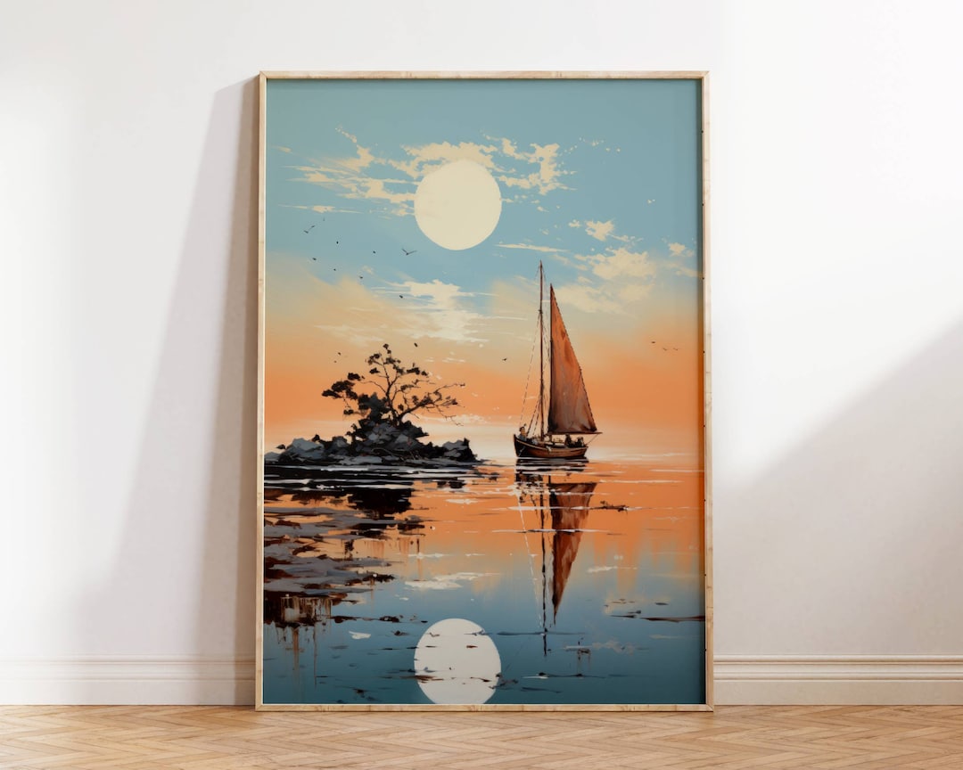 Sailing Poster, Nautical Wall Art, Wall Decor, Ocean Art Wall, Framed ...