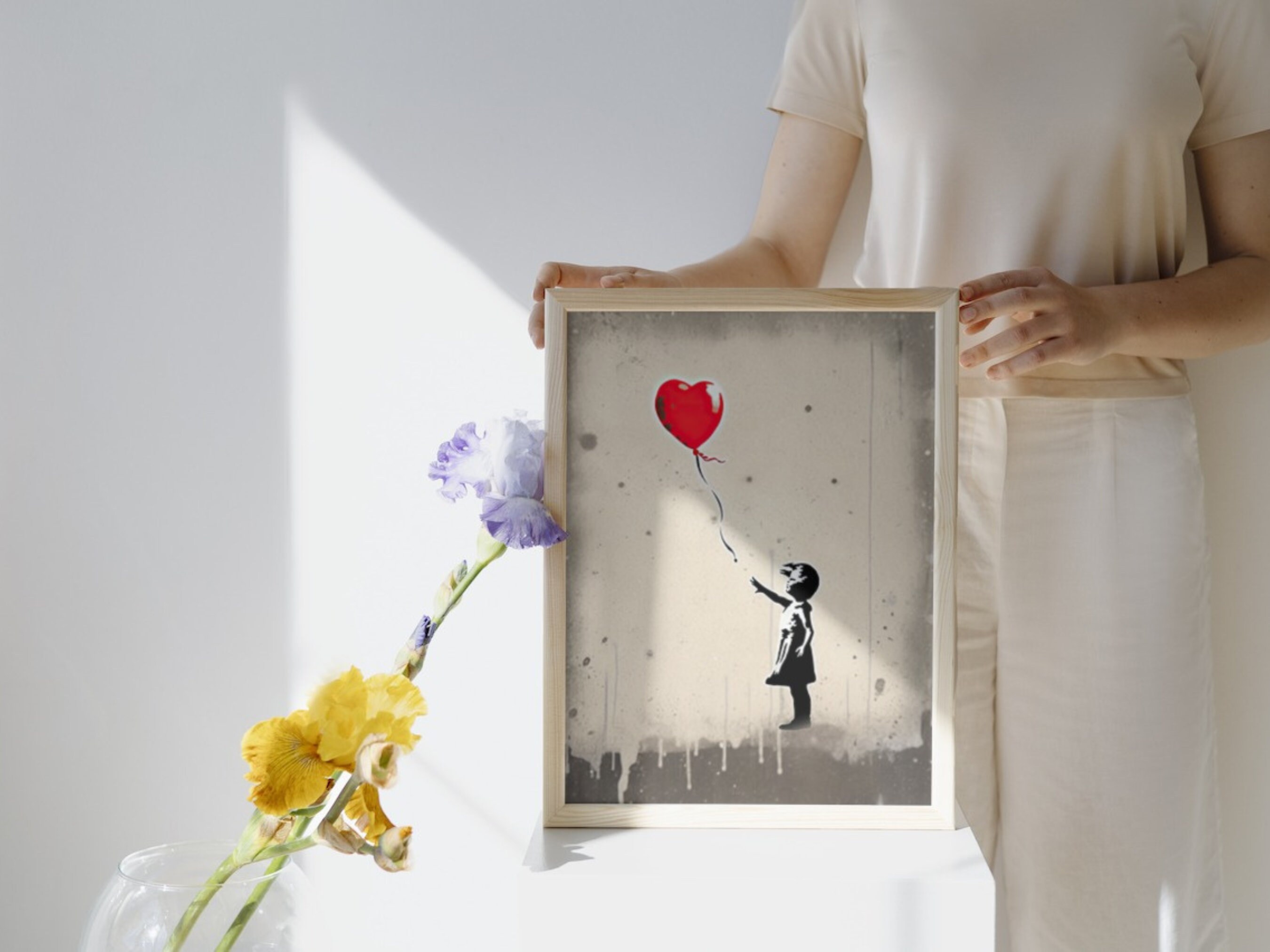 Banksy Poster, Banksy Wall Art, Girl With Red Balloon, With or Without ...
