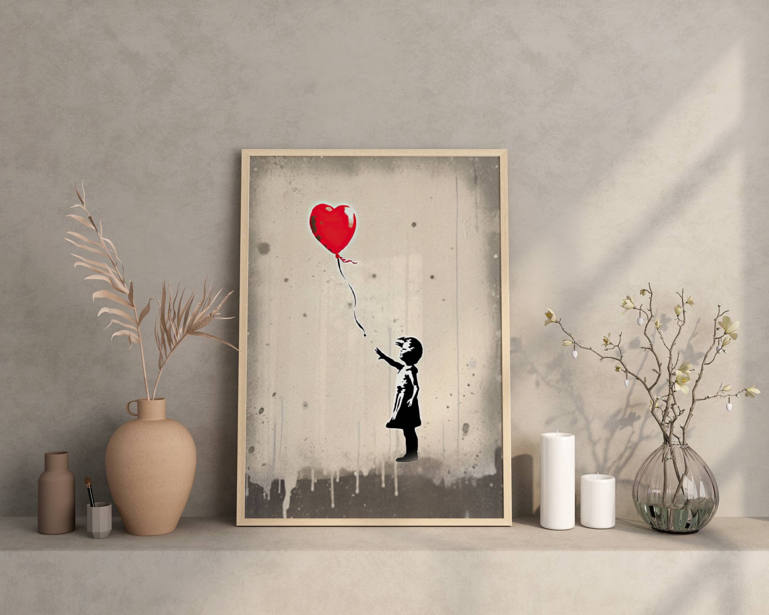 Banksy Poster, Banksy Wall Art, Girl With Red Balloon, With or Without ...