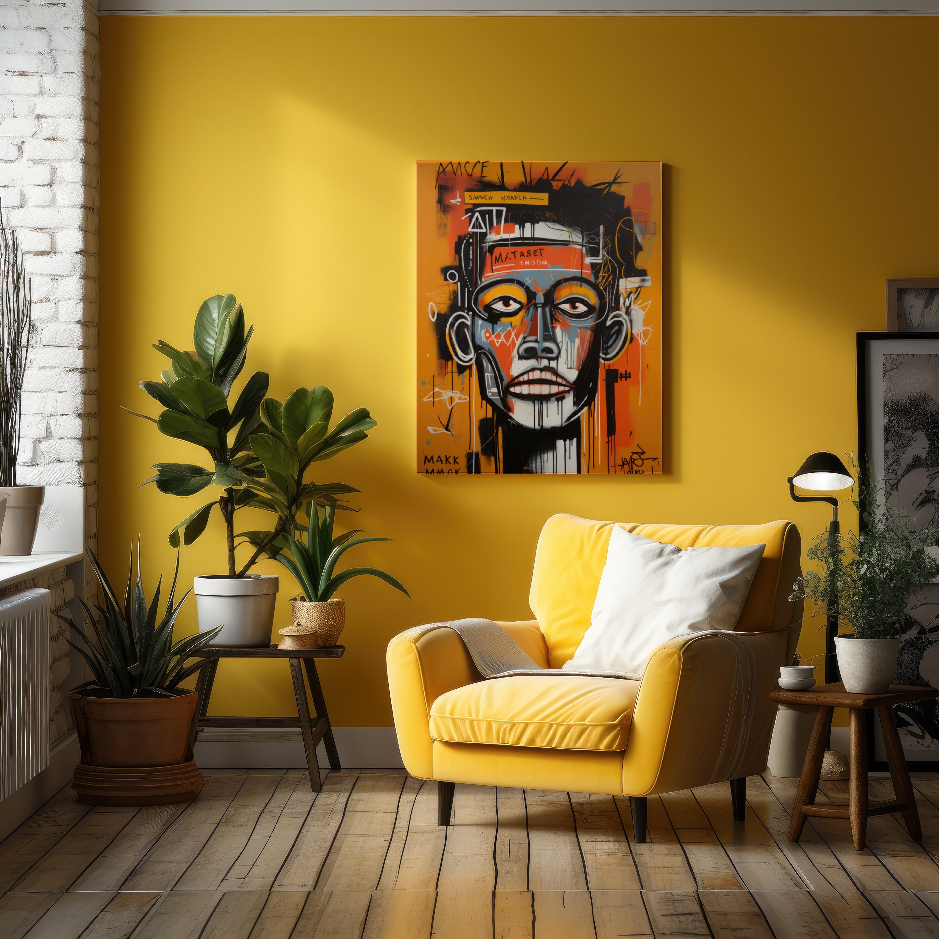 Jean-michel Basquiat Wall Art Canvas Inspired by Basquiat Art Print ...